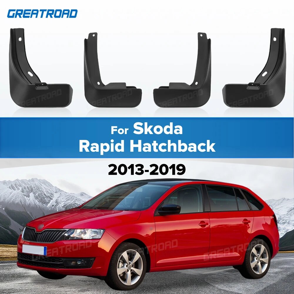 Для Skoda Rapid Hatchback 2013 2014 2015 2016 2017 2018 2019 брызговики, защитные накладки, аксессуары для автомобиля.