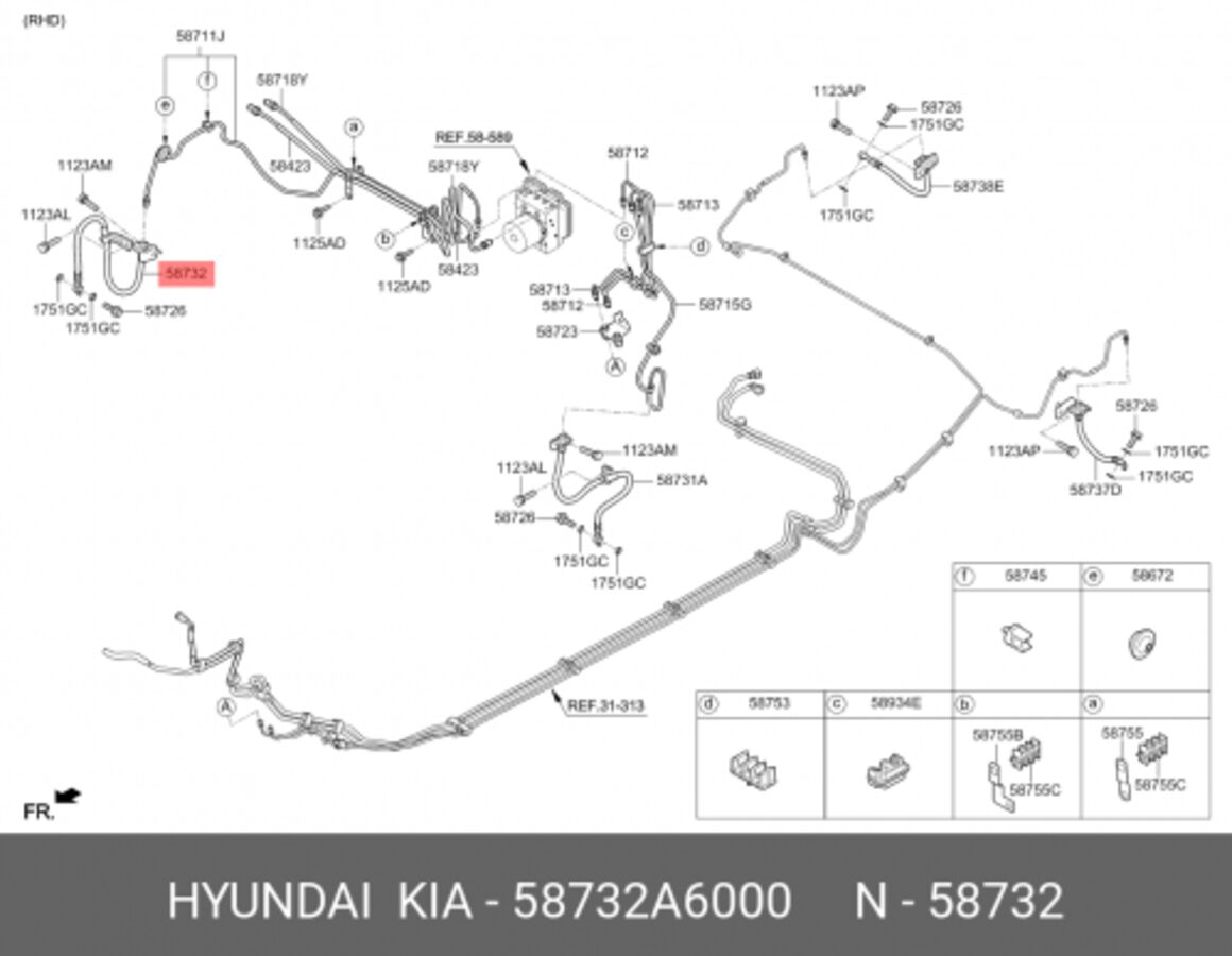 Шланг Тормозной (Hyundai/Kia 58732A6000)