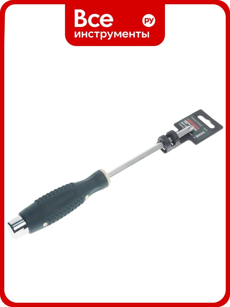 Крестовая силовая магнитная отвертка Rockforce Profi на пластиковом держате RF-70230150(28253)