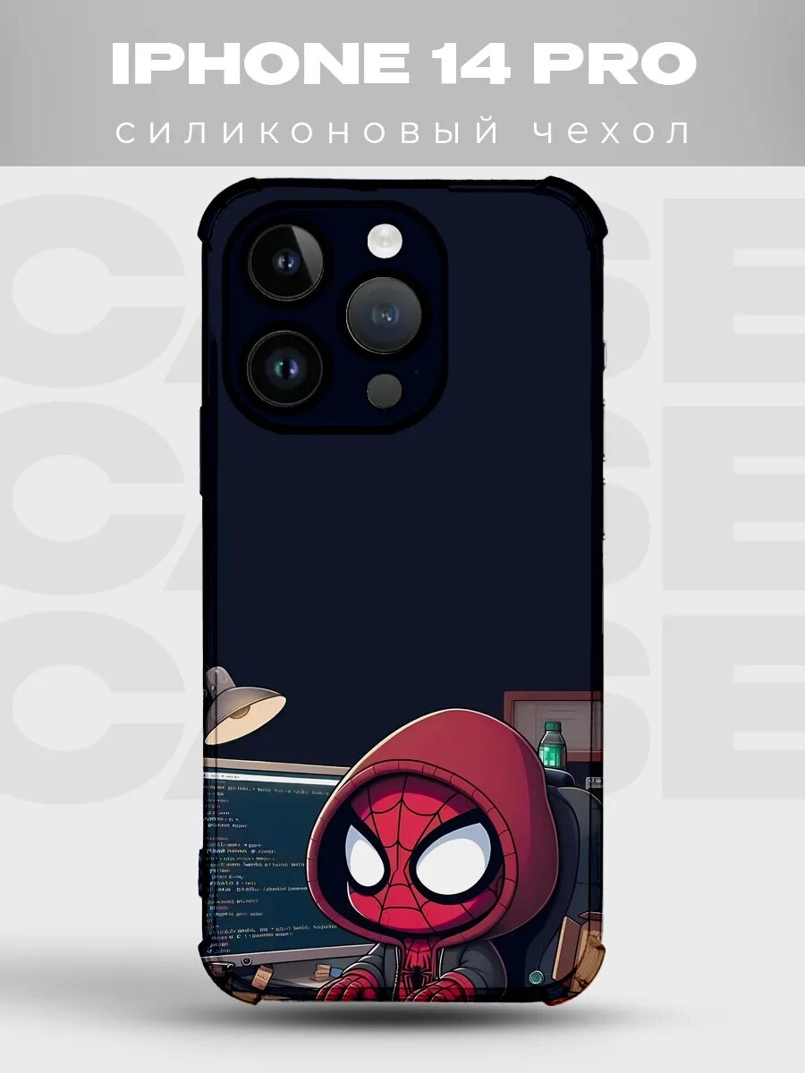 Чехол на iPhone 14 Pro Человек-паук комикс spider man марвел
