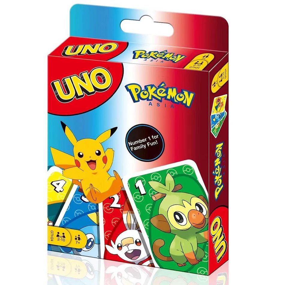 Карточная игра UNO FLIP! Покемон, узор Пикачу, настольная игра для семьи, веселое развлечение, подарок на Рождество