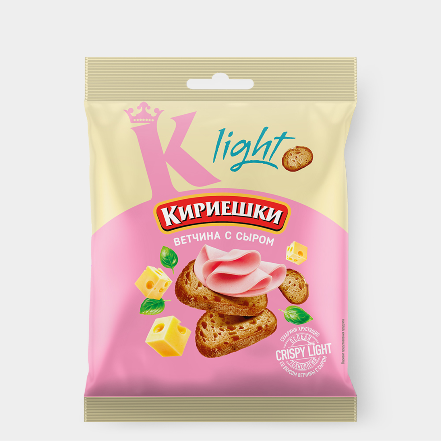 Кириешки Light, сухарики со вкусом ветчины с сыром, 33 г