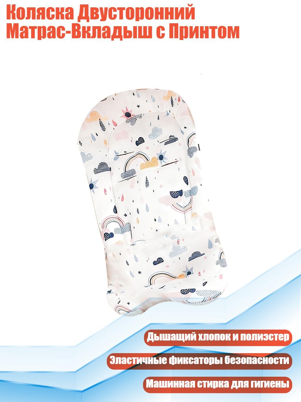 Коляска Двусторонний Матрас-Вкладыш с Принтом, B