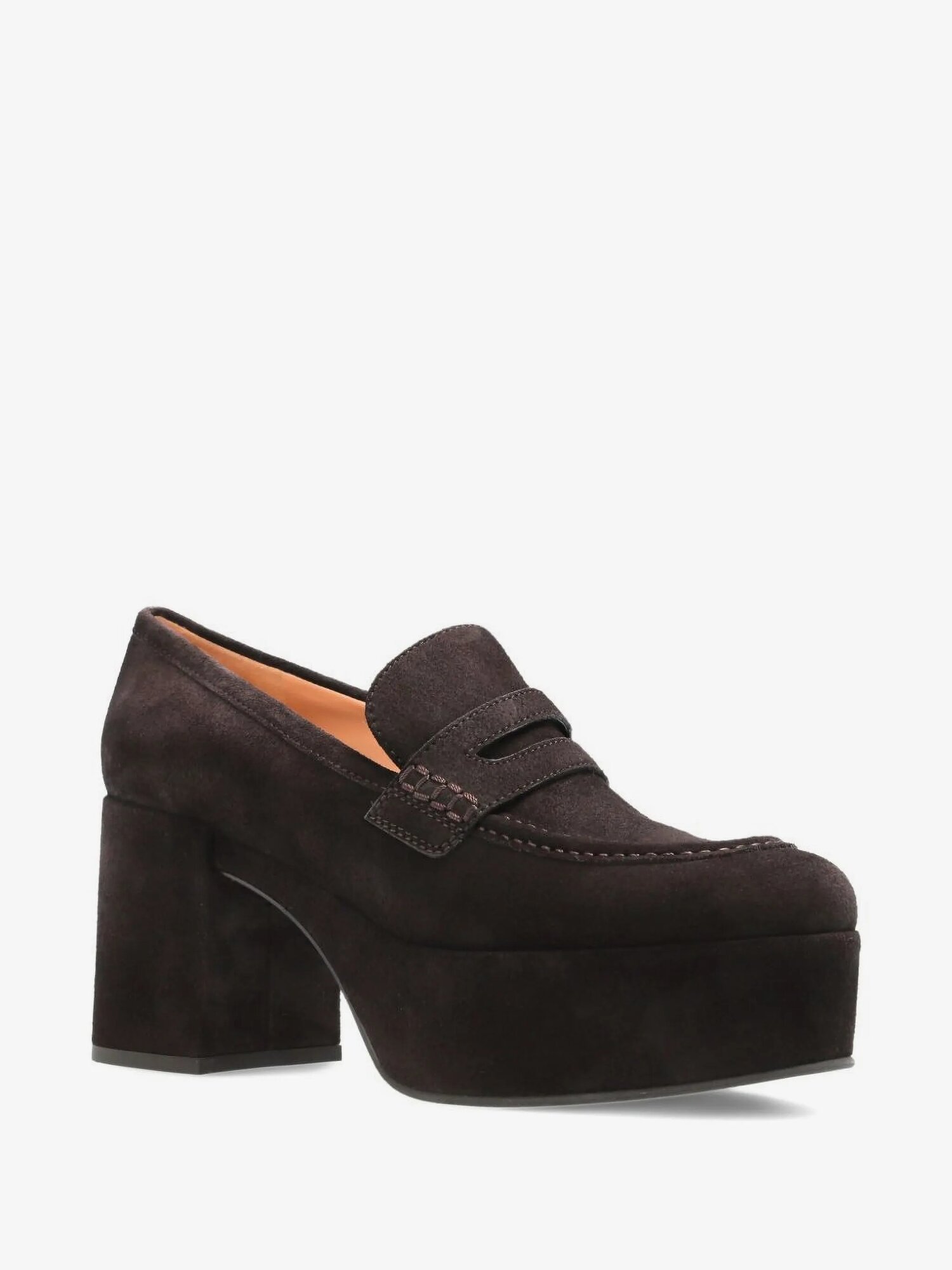 Лоферы Gianvito Rossi Suede platform loafers, размер 38, коричневый — фото 1