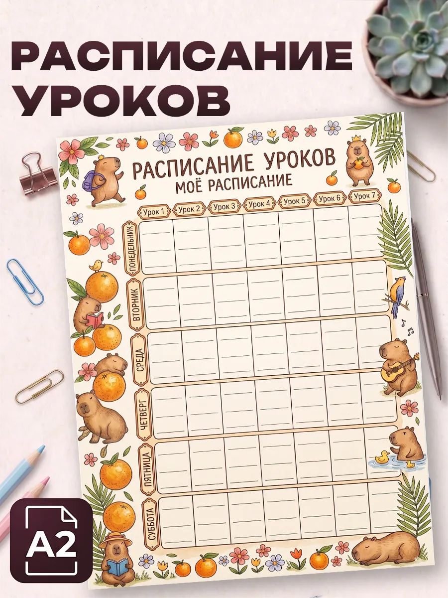 Расписание уроков капибары