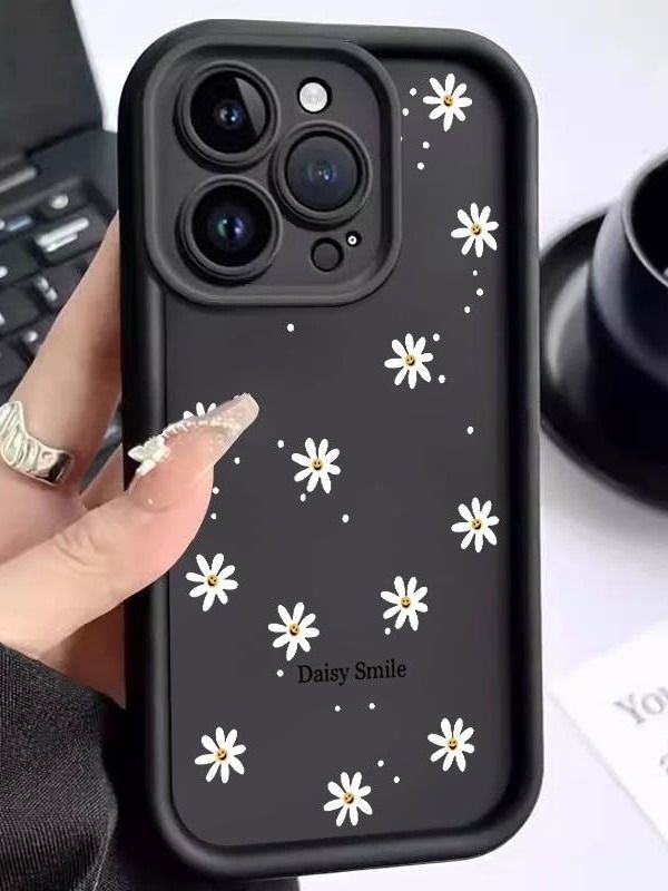 Чехол на Самсунг S23 ULTRA / Samsung S23 ULTRA черный с цветочные узоры силиконовый ударопрочный