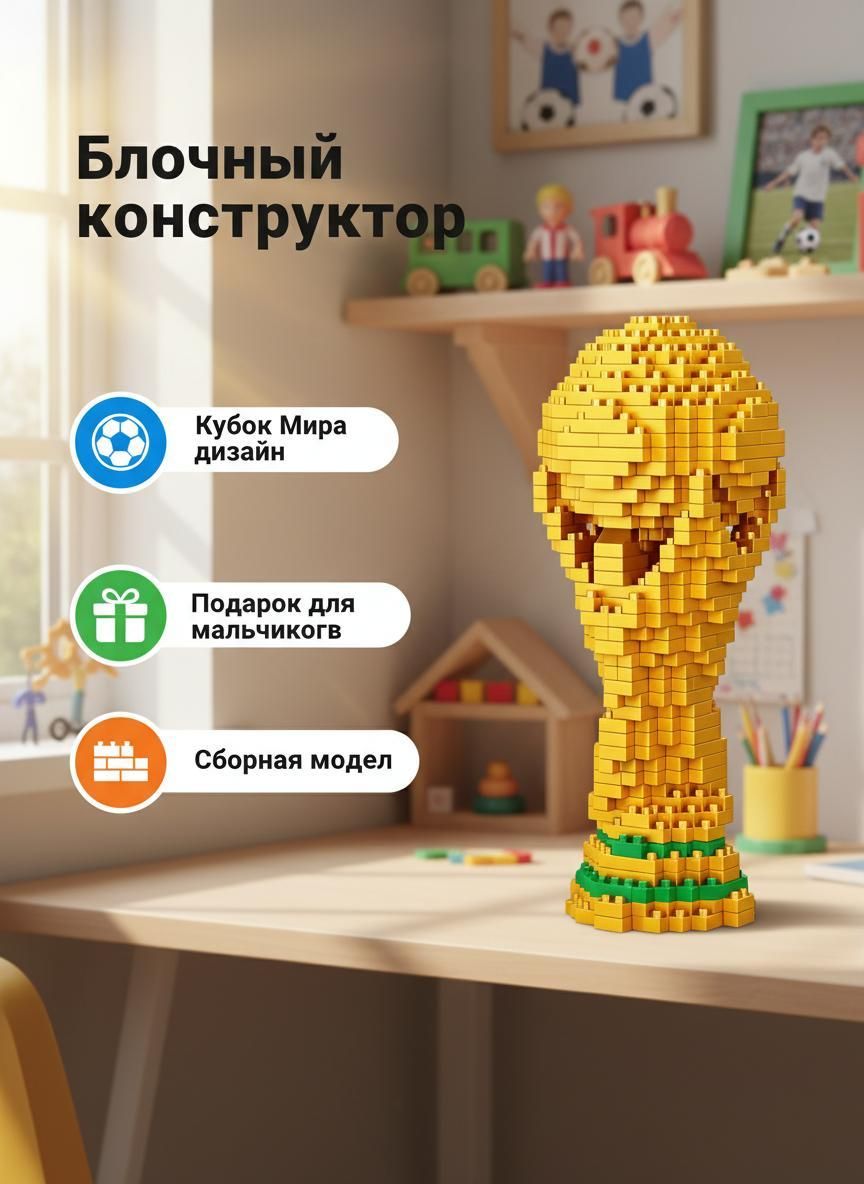 Подарок для футбольного фаната: 3D конструктор Золотой Кубок