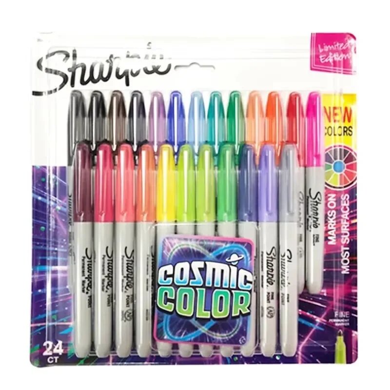 Маркеры Sharpie, 24 цвета, 1 мм, перманентные 24 Colors