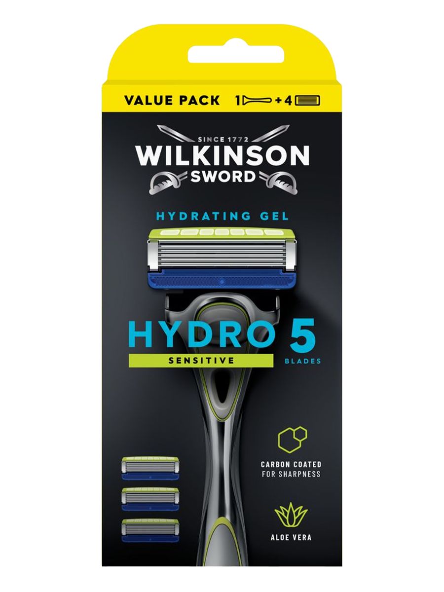 Станок Hydro5 Sensitive и 4 сменные кассеты