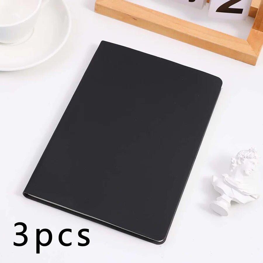 Блокнот из мягкой кожи black-3pcs