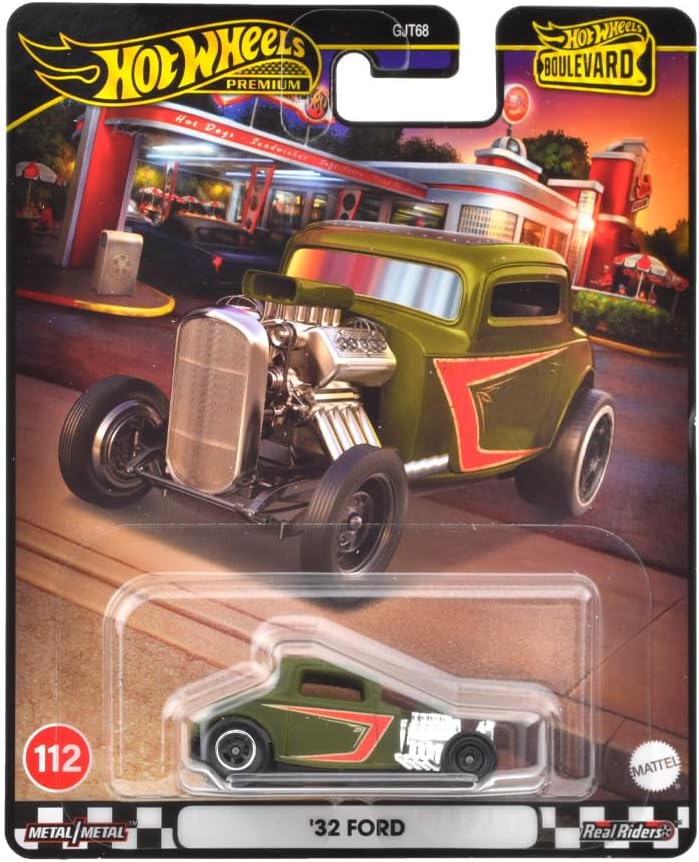 Hot Wheels '32 Ford Matte olive (коллекция Boulevard 2024, №112) - коллекционная Premium машинка