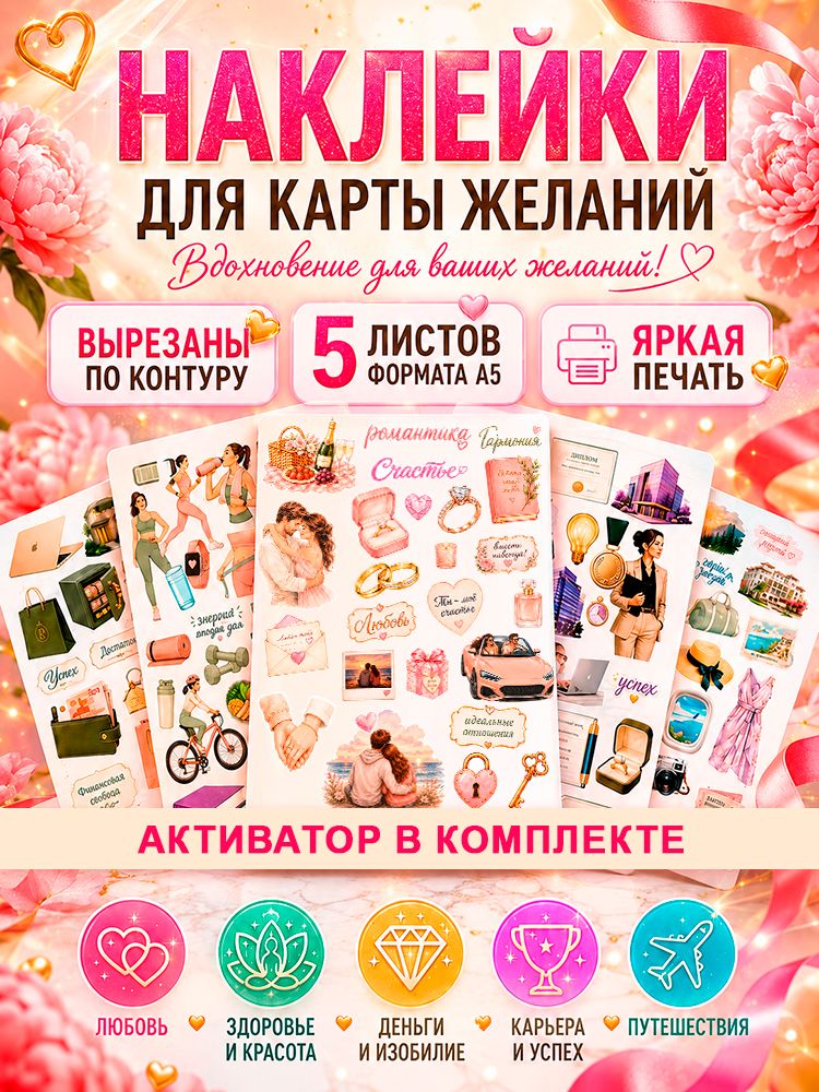 Наклейки для Карты Желаний