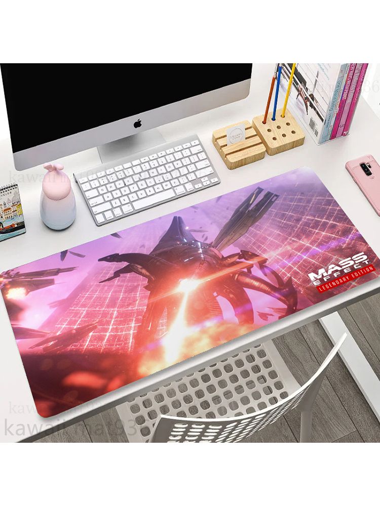 Коврик для игровой мыши Mass Effect, коврик для игровой клавиатуры N7, размер 40x90XXL