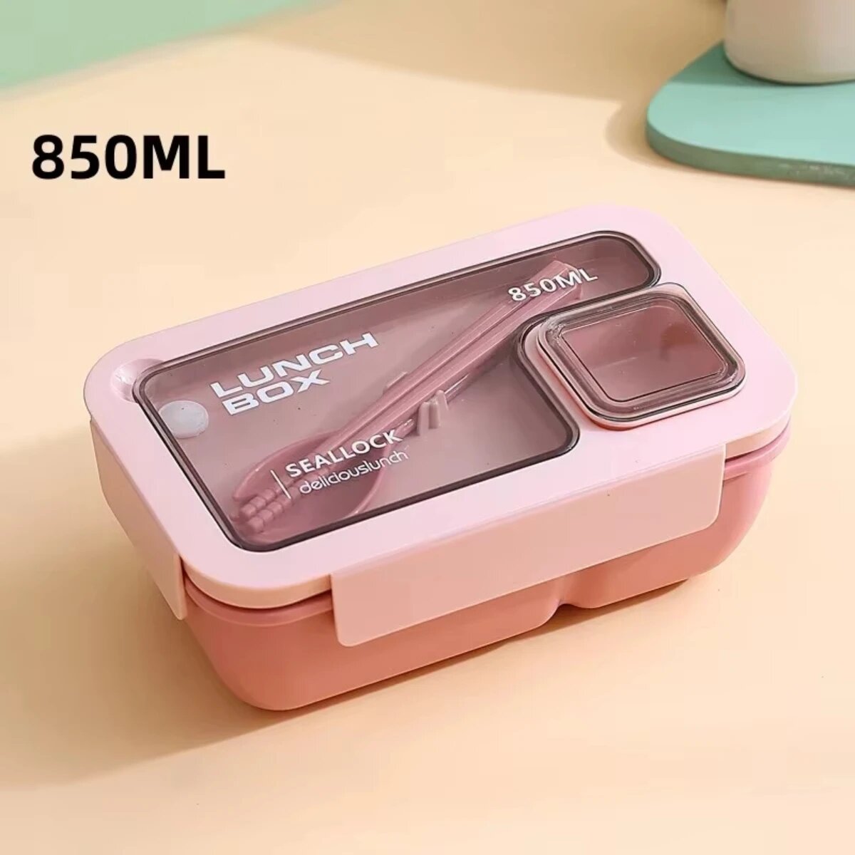 Портативный ланч-бокс с термосумкой Pink-850ml