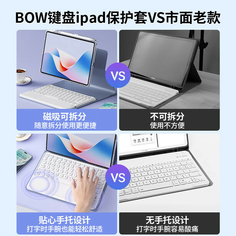 Чехол B.O.W HC039 для Huawei MatePad Pro 11 с магнитным съемным покрытием и держателем для ручки Цвет：Цвет абрикосового