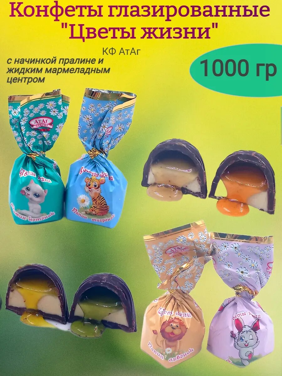 Конфеты глазированные"Цветы жизни",1000 гр