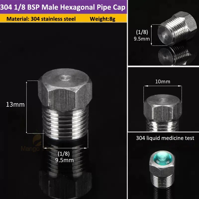 Фитинги для труб из нержавеющей стали 304 BSPP 1 PCS, Male Blocking 1l8