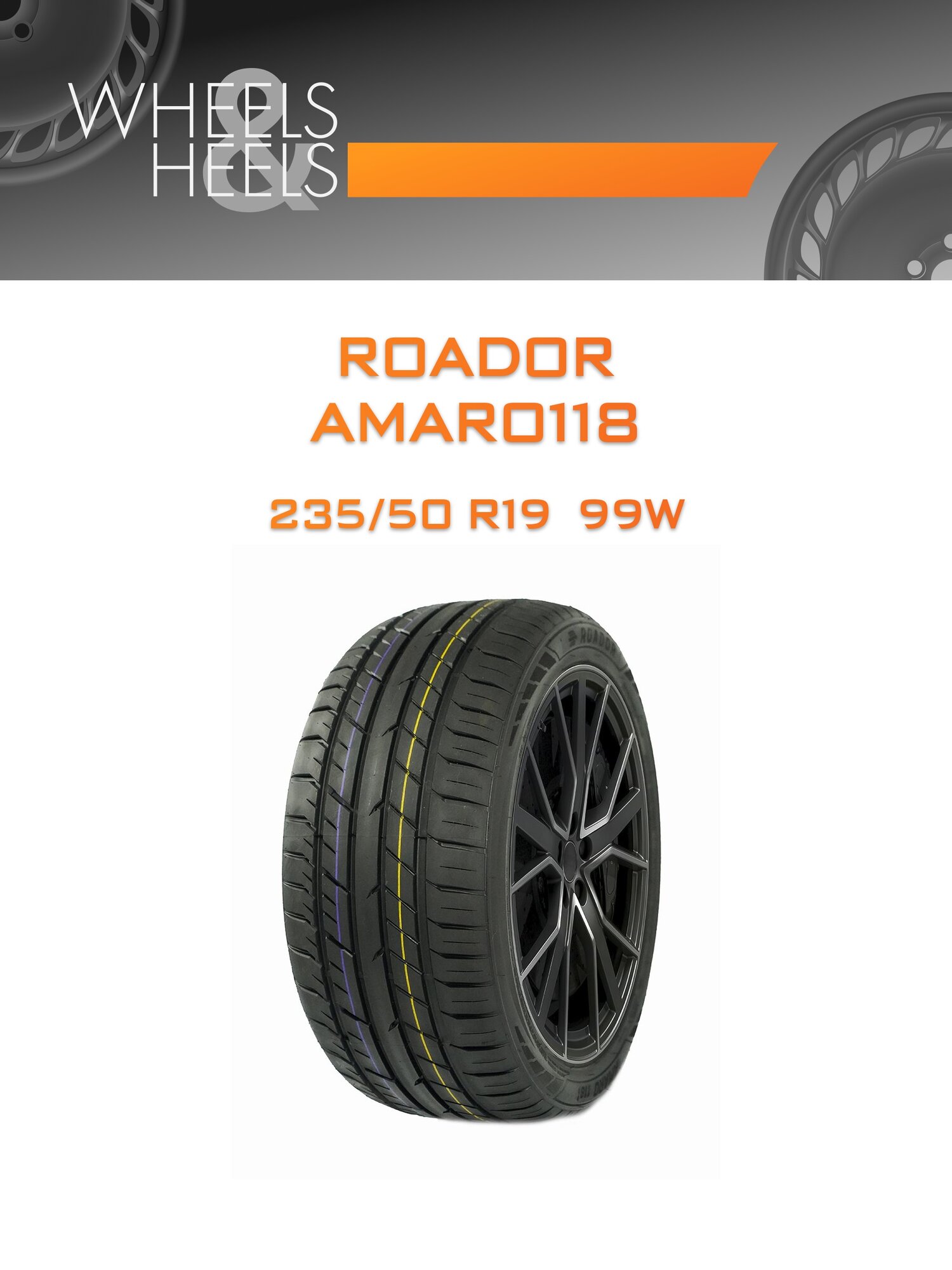 Шина автомобильная ROADOR AMARO118 235/50 R19 99W SUMMER, летняя, универсальная