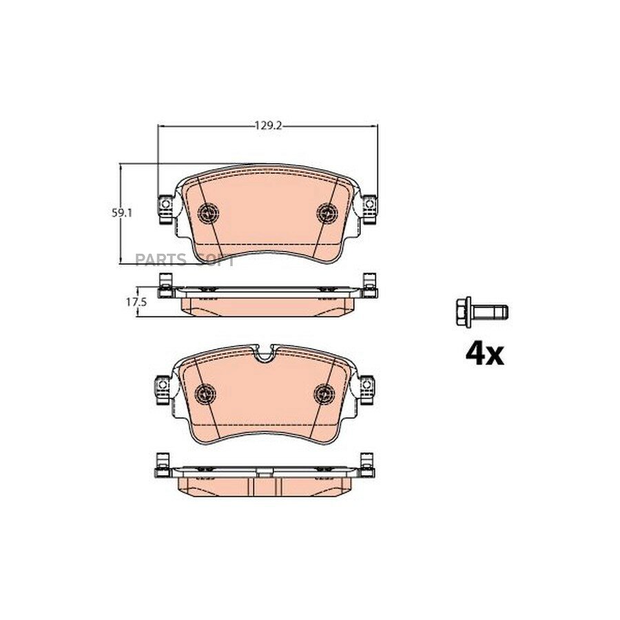 Колодки тормозные Audi Q7 16-, A4 15-, Q5 15-; VW Touareg 17- задние \ GDB2132 ZFR ZF RUSSIA GDB2132ZFR | цена за 1 шт
