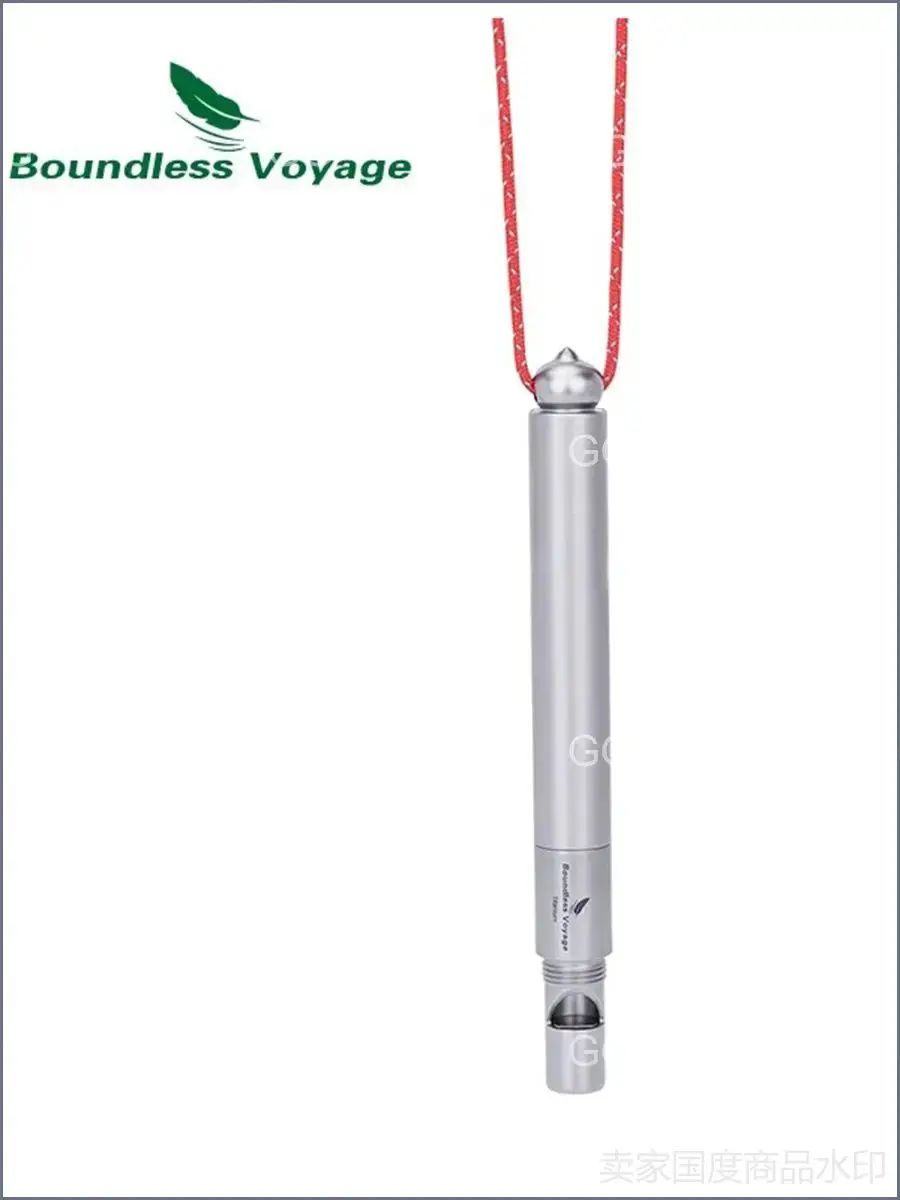 Boundless Voyage Ti9024O Титановый свисток безопасности с шнурком для выживания на природе, небольшой свисток, походная пила, шило, инструмент EDC Ti9024O