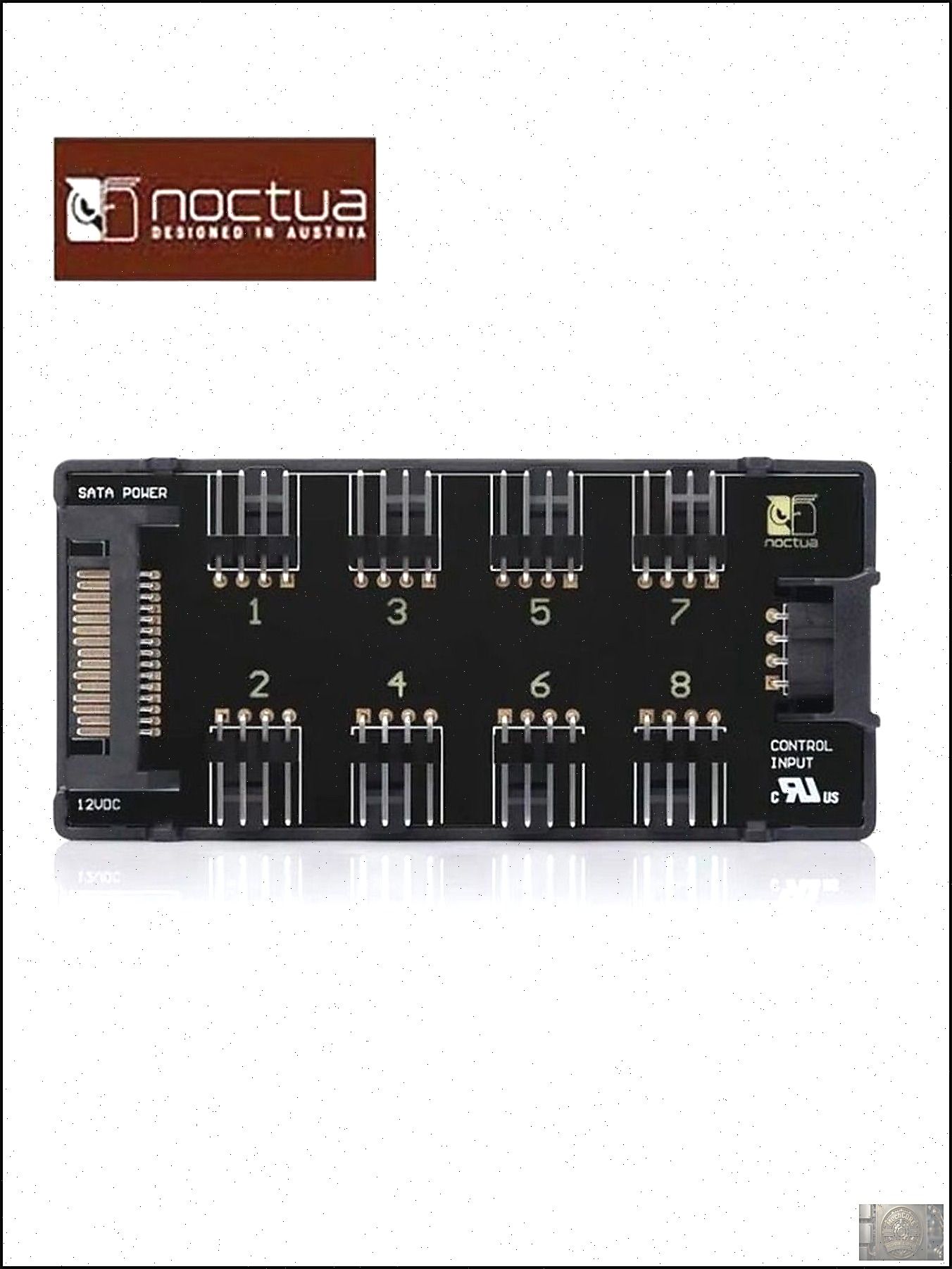 NA-FH1 8-канальный концентратор для 8 вентиляторов 4-pin или 3-pin 12V или 5V черный