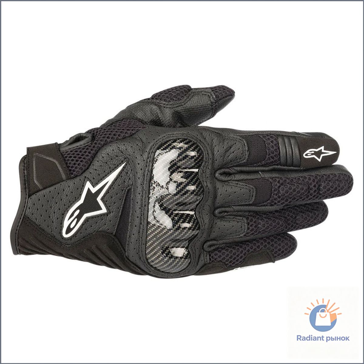 Мотоперчатки Alpinestars мужские, размер M, черные, на любой сезон