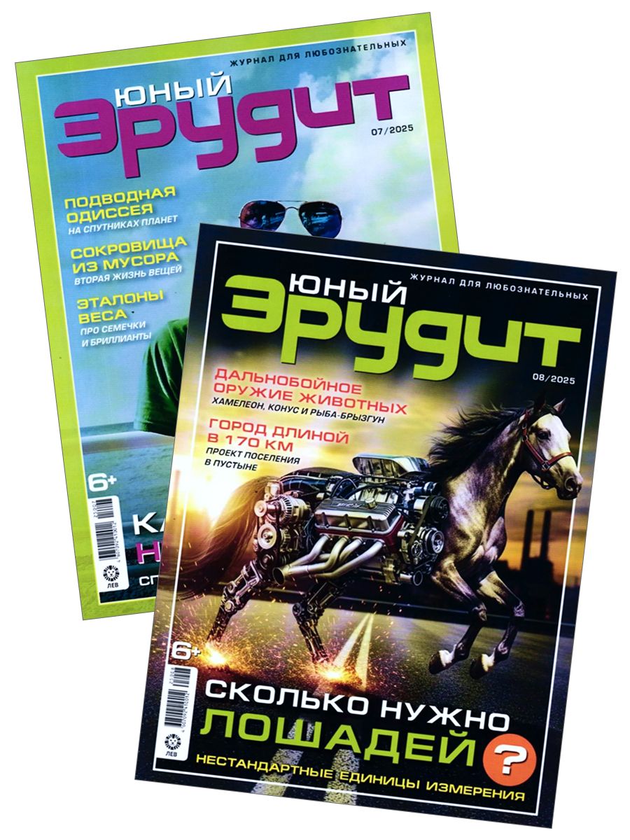 Журналы Юный Эрудит 7/25 + 8/25 Развивающие журналы для детей