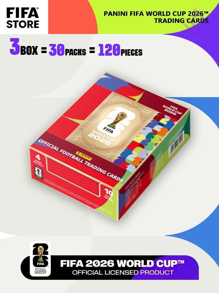 Набор коллекционных карточек Panini и Kayou к ЧМ по футболу FIFA 2026, 3 шт
