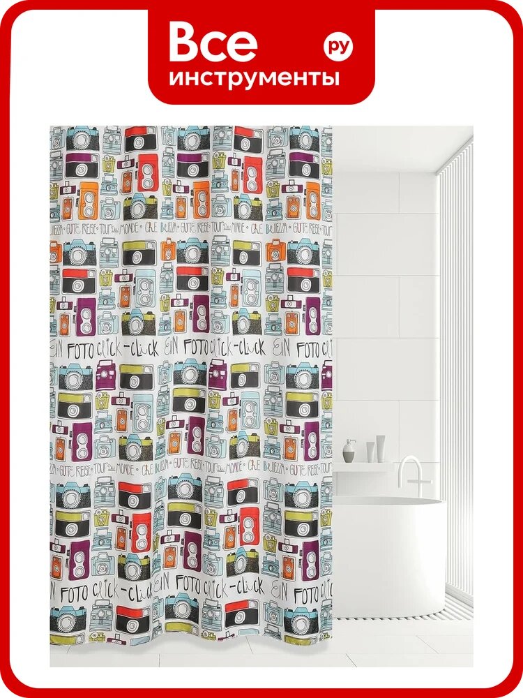 Штора для ванной комнаты Bath Plus 180х180 CAMERAS multicolor ch-21259