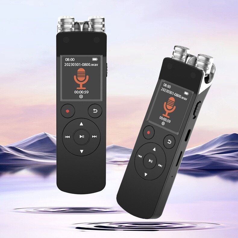 Диктофон мини для записи разговоров, рекордер 128 ГБ с Bluetooth 5.2 и двойным микрофоном