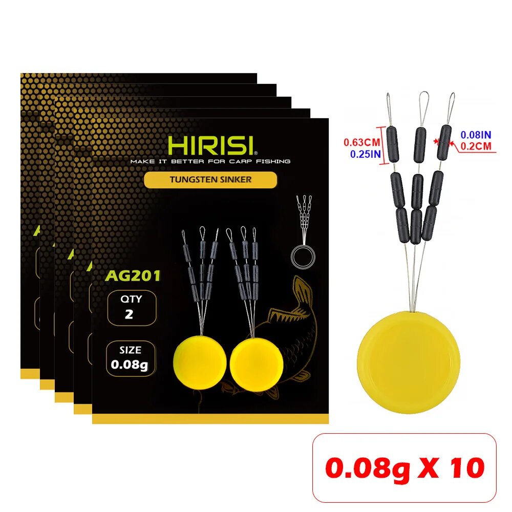 Грузила Hirisi AG200 для карповой рыбалки 0.05г 0.08г 0.08g x 10