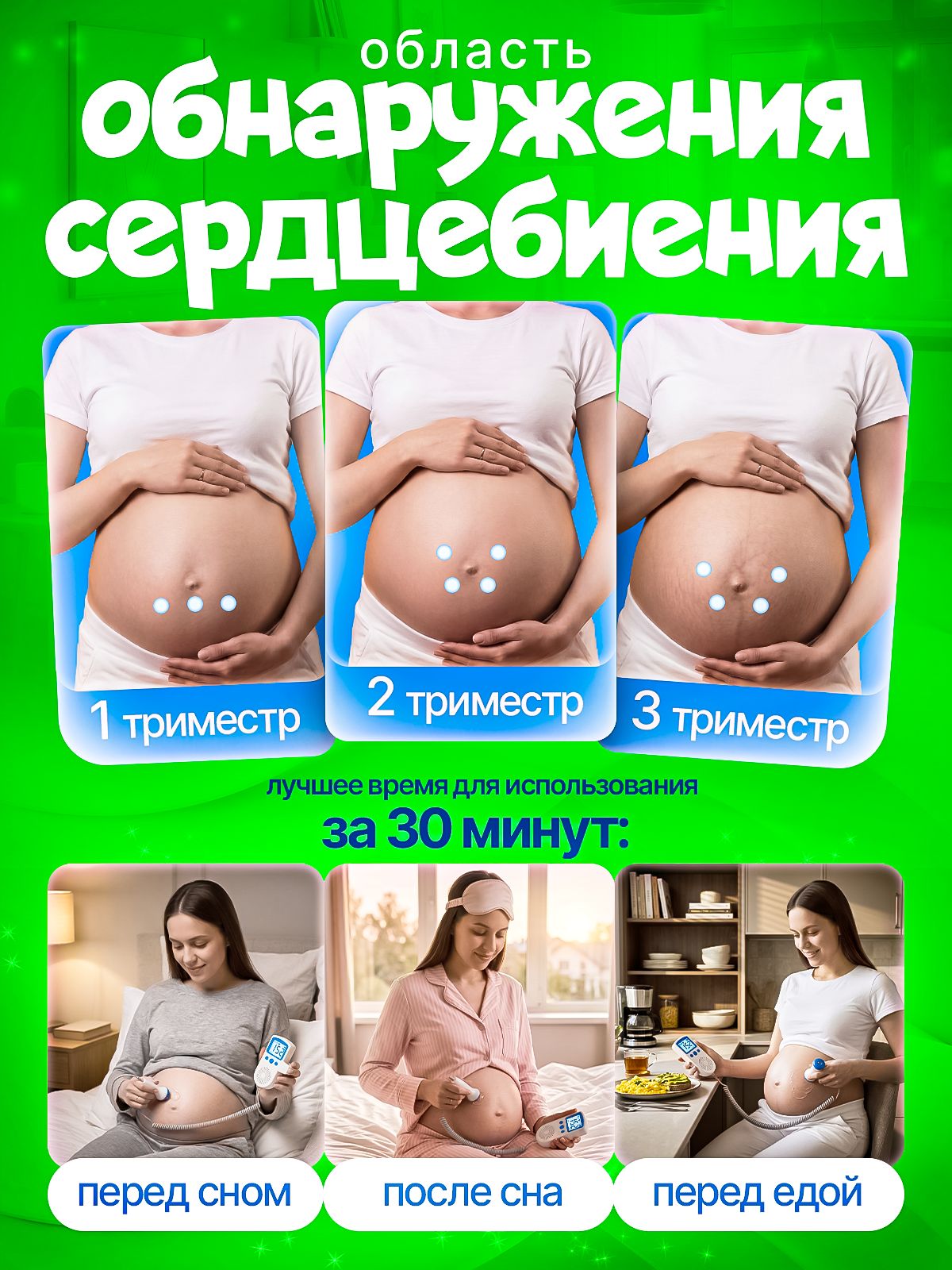 Фетальный допплер для беременных, домашний прибор для прослушивания сердцебиения плода