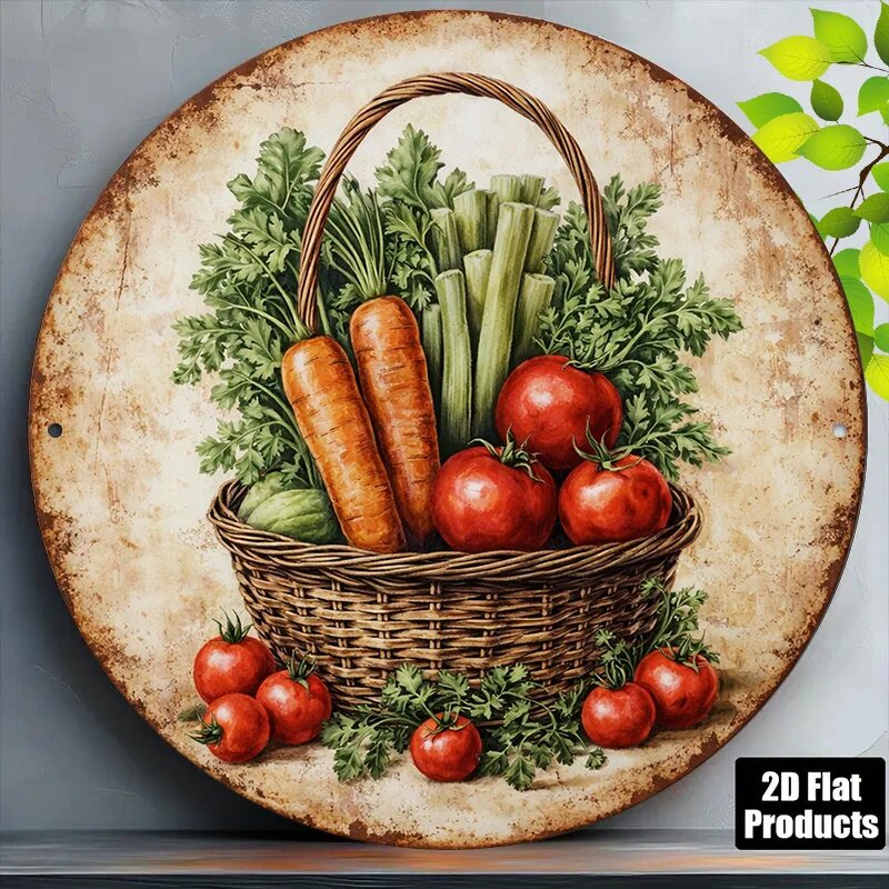 Винтажная круглая металлическая табличка для кухни