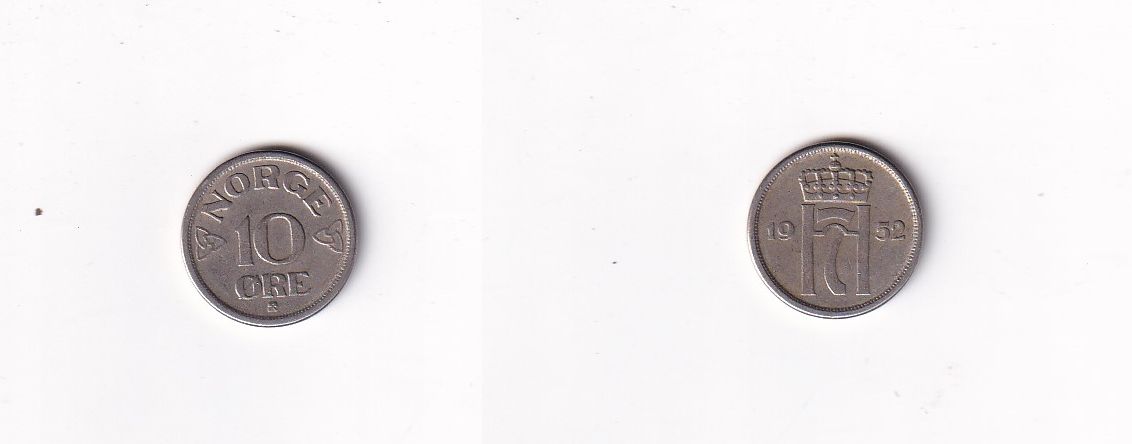 Норвегия 10 эре 1952 год
