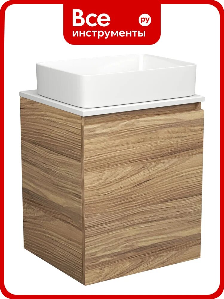 Тумба Bauedge Bau Dream Blackwood 50 с дверцей, раковина BAU Hotel SD3028