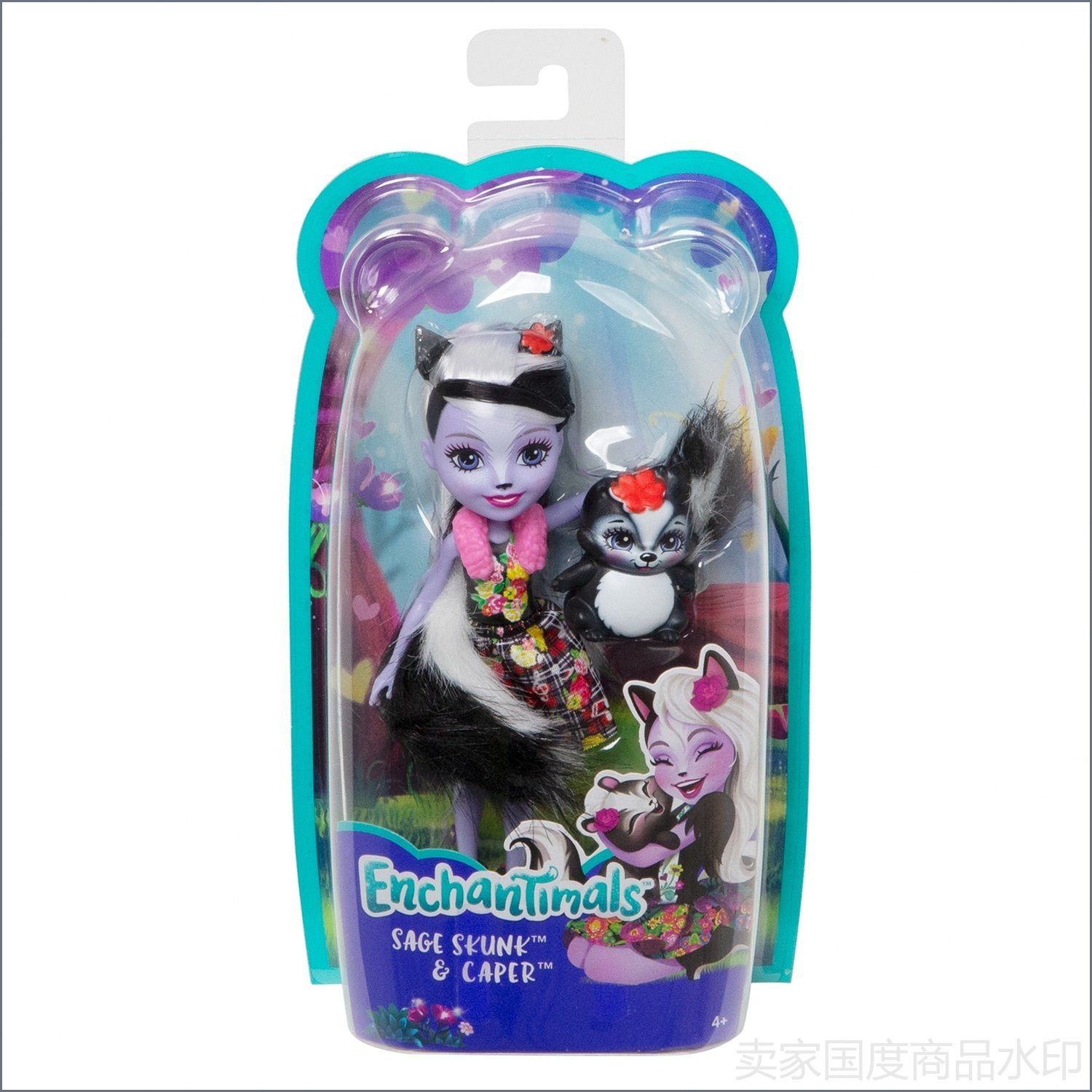 Кукла Enchantimals FXM72 Седж Скунси с любимой зверюшкой, 15 см