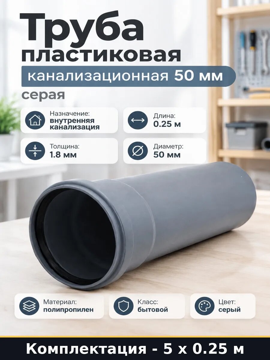 Набор 1.25 м Труба полипропиленовая канализационная 250 мм