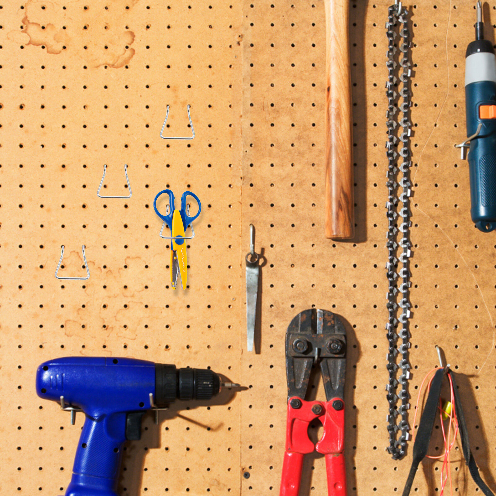5 Шт Крючки Для Доски Pegboard Держатель Для Чашек Серебристый 5x4.5Cm