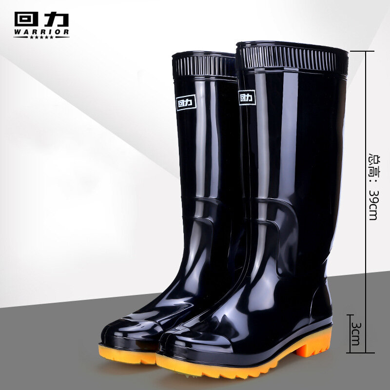Мужские резиновые сапоги с флисовой подкладкой, теплые, высокие, нескользящие, износостойкие, с резиновой подошвой, водонепроницаемые, для рыбалки