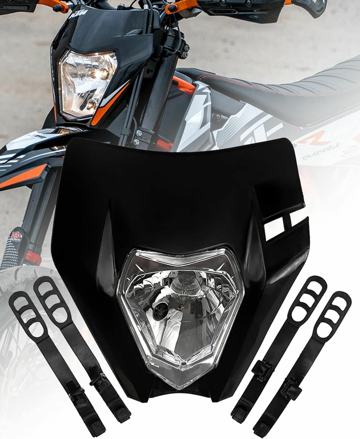 Фара головного света в сборе на мотоцикл, эндуро, питбайк