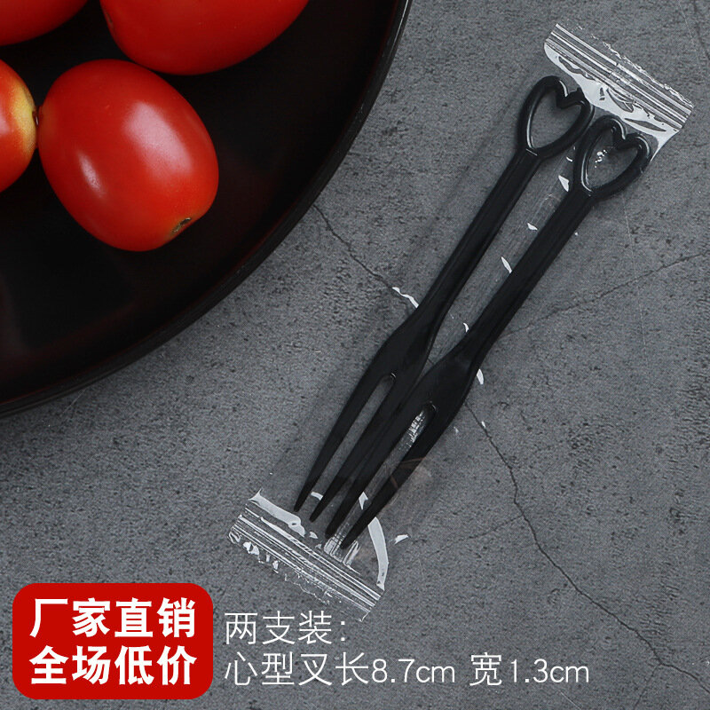 Прозрачные одноразовые фруктовые вилки, домашние пластиковые фруктовые палочки, вилки для тортов, индивидуально упакованные, утолщенные маленькие вилки, десертные вилки