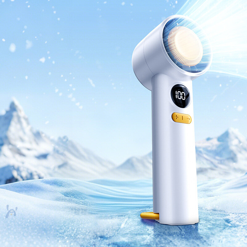 Портативный турбо мини-вентилятор, мощный сильный ветер, цифровой дисплей, складной ручной вентилятор, оптовая продажа от производителя, послепродажное обслуживание