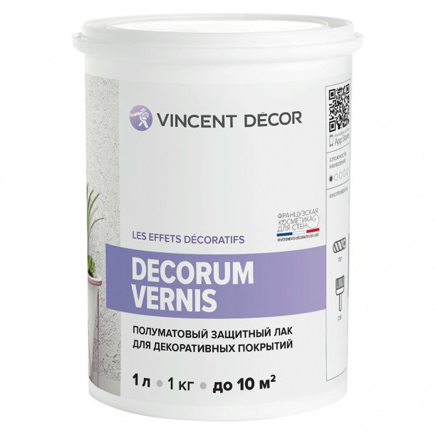 Лак защитный Vincent Decor Decorum Vernis полуматовый 1 л