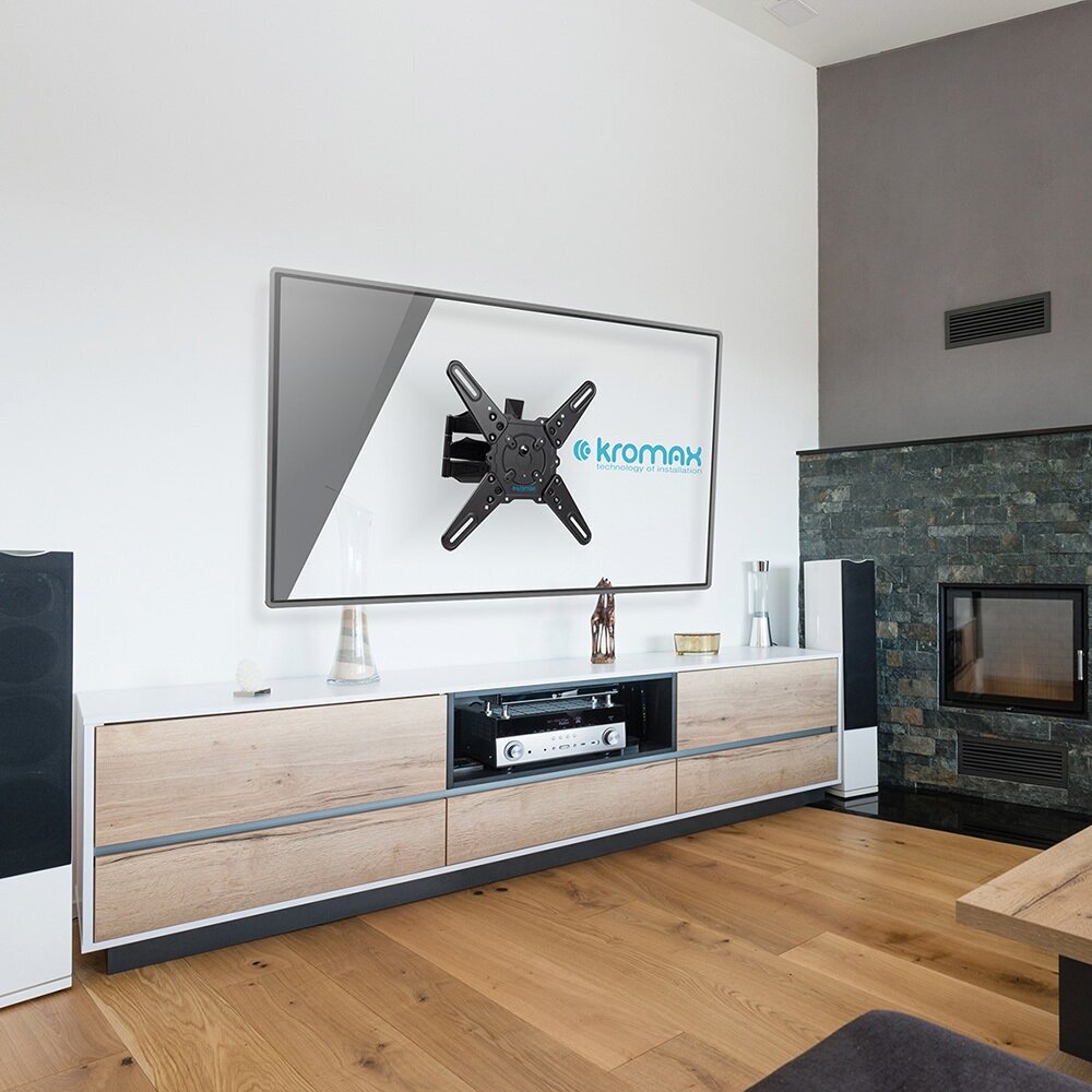 Кронштейн для ТВ KROMAX ATLANTIS-40 grey titan (max VESA 400x400 мм, настенный, наклонно-поворотный, max 40 кг) (20215)
