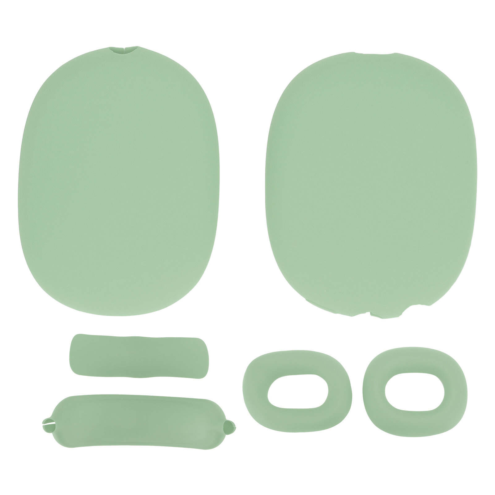 Комплект защитных чехлов для наушников: силиконовые накладки на оголовье, подушечки для ушей, накладки на чашки наушников для iOS, зеленый.