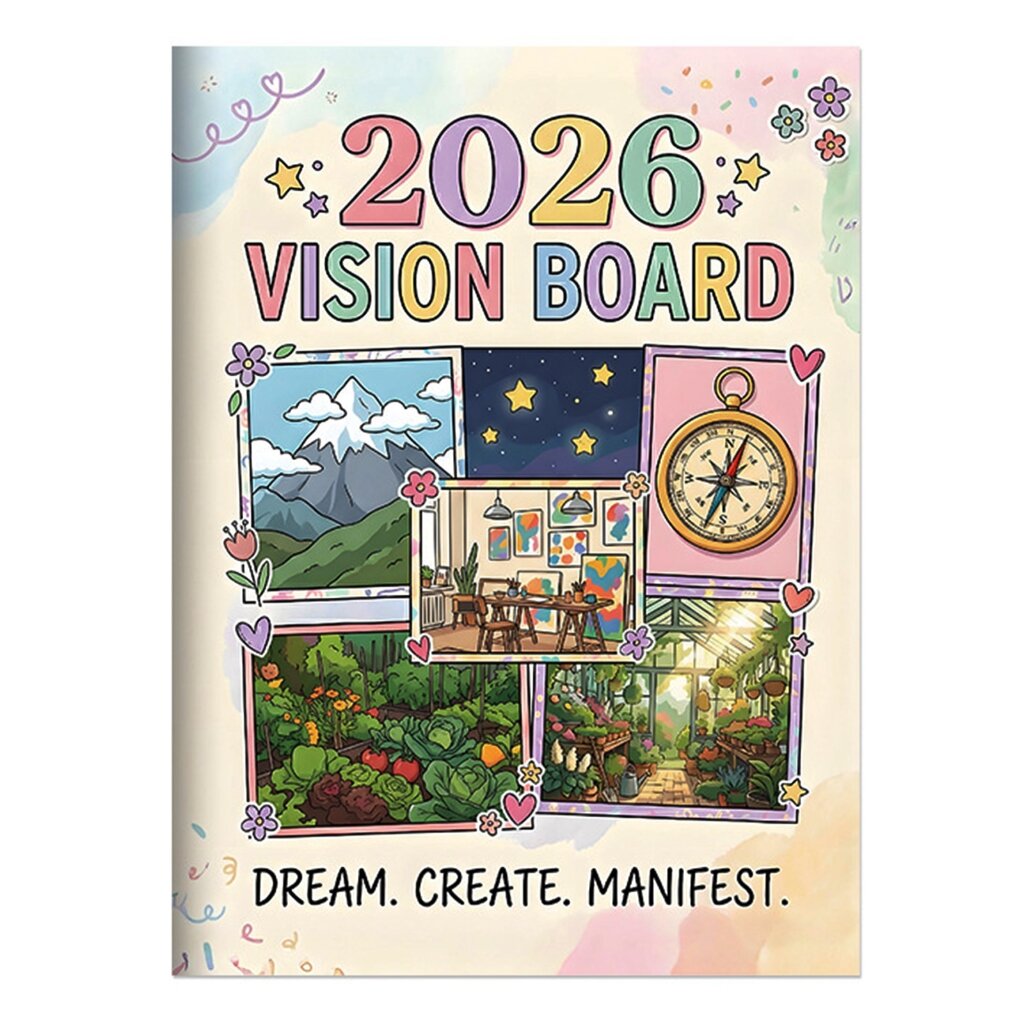 Блокнот-планировщик журнала "Список желаний" на 2026 год со структурированным оформлением годовых целей На удобной бумаге для плавного письма