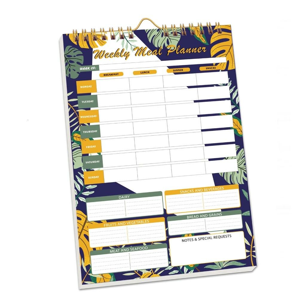 Еженедельный блокнот для планирования питания с отрывными листами, Стиль D