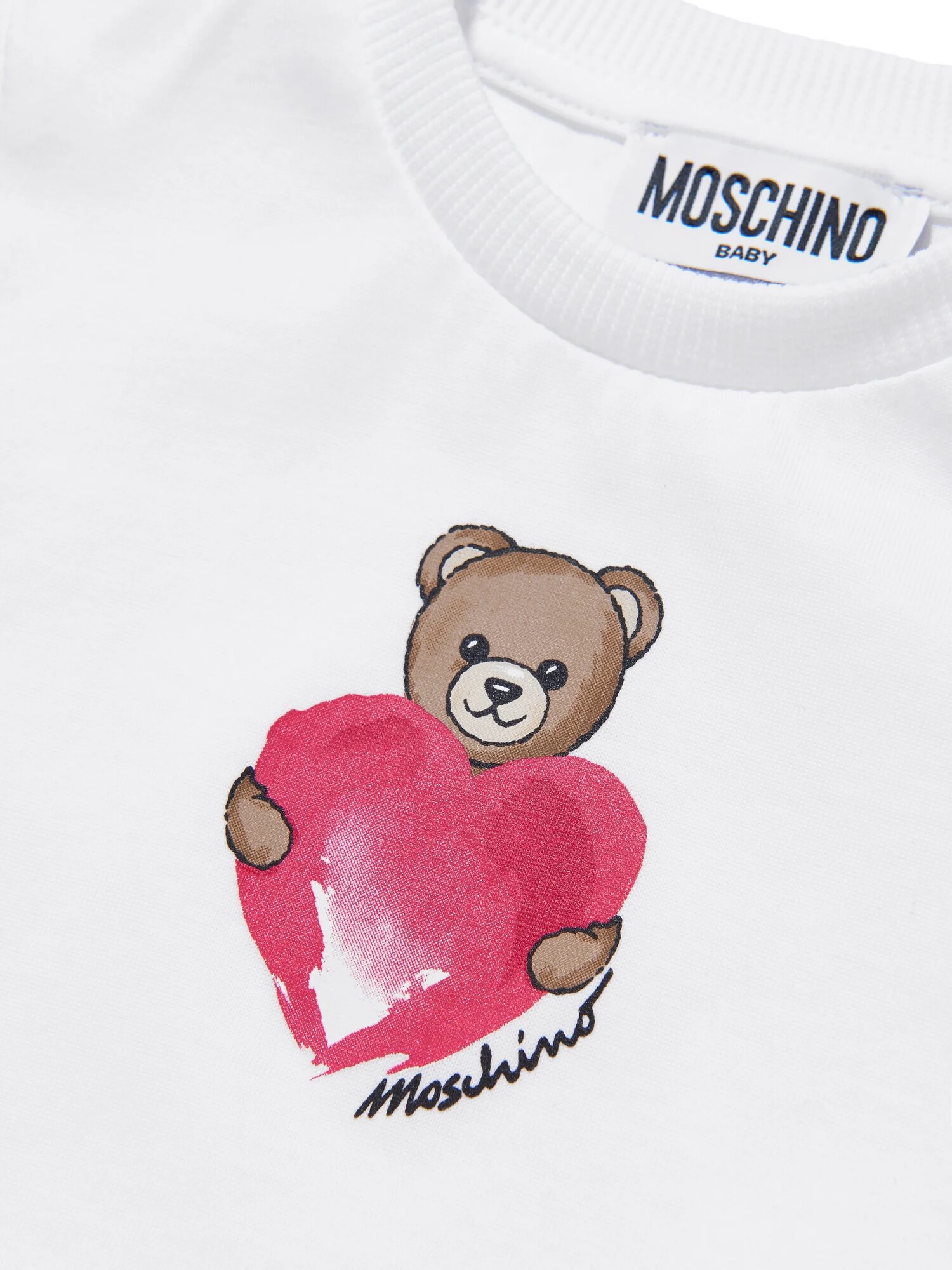 Платье MOSCHINO Ruffled teddy-print dress, размер 74, бежевый/белый — фото 1