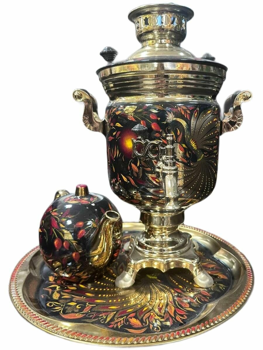 Набор самовар электрический 3 литра с художественной росписью