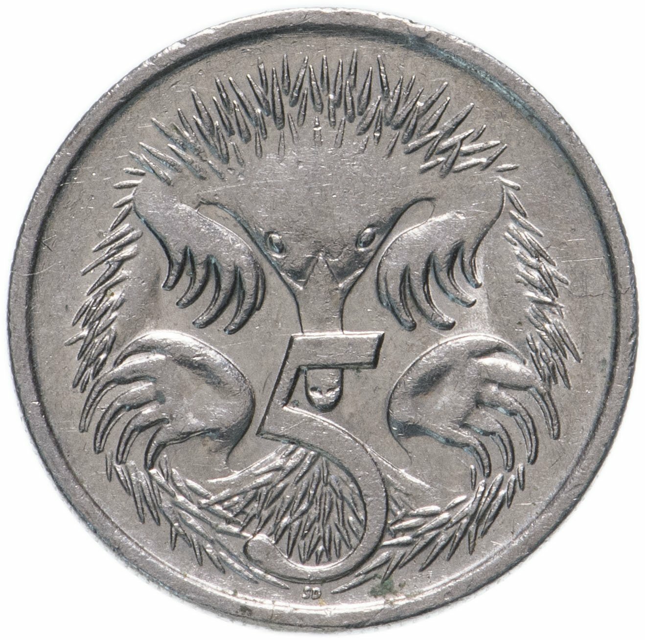 Австралия 5 центов cents 1987-1997 королева средних лет, Мельхиор медь-никель, в сохранности VF-XF
